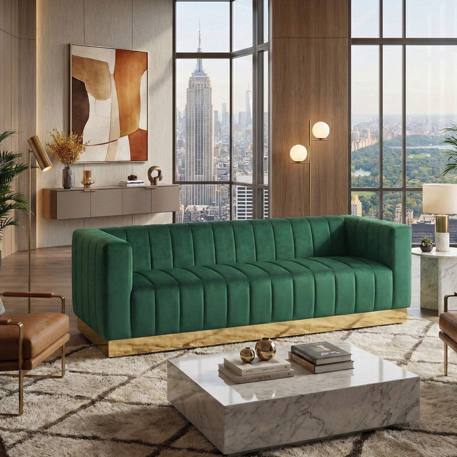 Foxy Velvet Sofa with Gold Steel Base Fully Assembled – WOODPECKERS